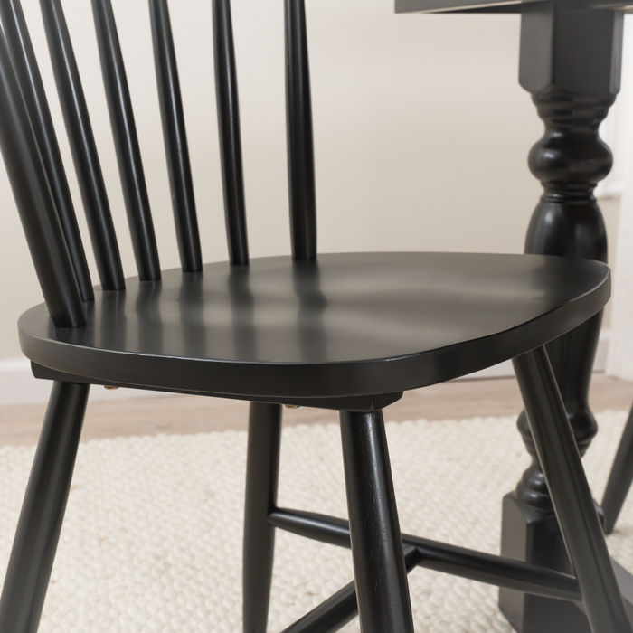 Bush Home West End 45W Round Trestle Dining Table with 4 High Back ...