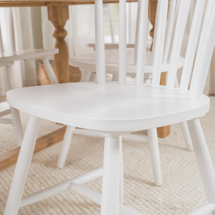 Bush Home West End 45W Round Trestle Dining Table with 4 High Back ...