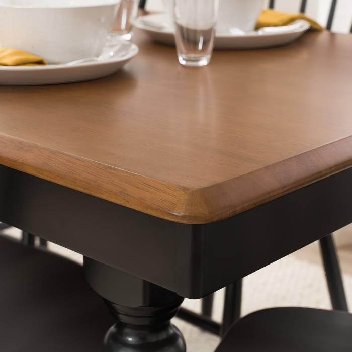 Bush Home Sterling 67W Squire Trestle Dining Table with 6 High Back ...