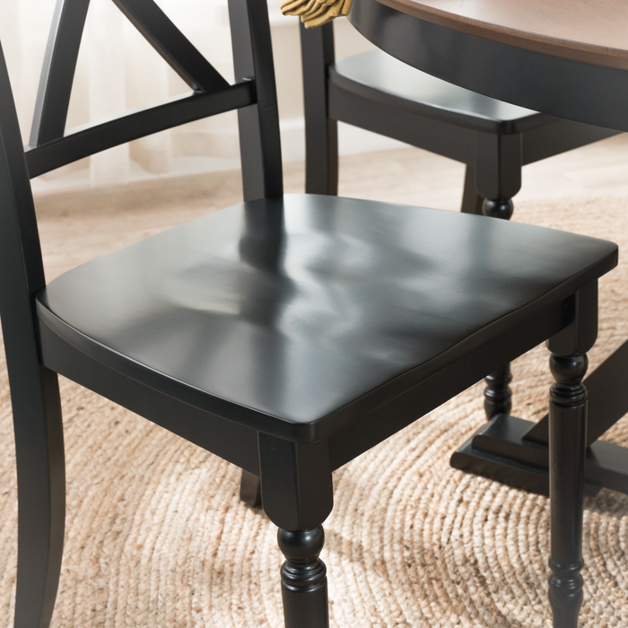 Bush Home Sterling 67W Squire Trestle Dining Table with 6 Cross Back ...