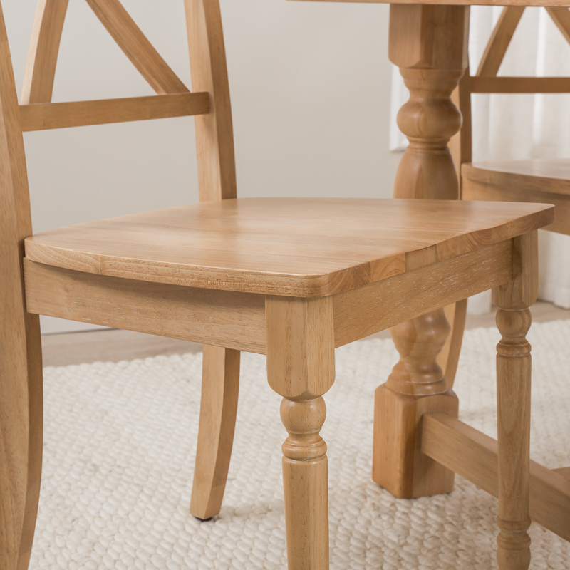 Bush Home Sterling 67W Squire Trestle Dining Table with 6 Cross Back ...